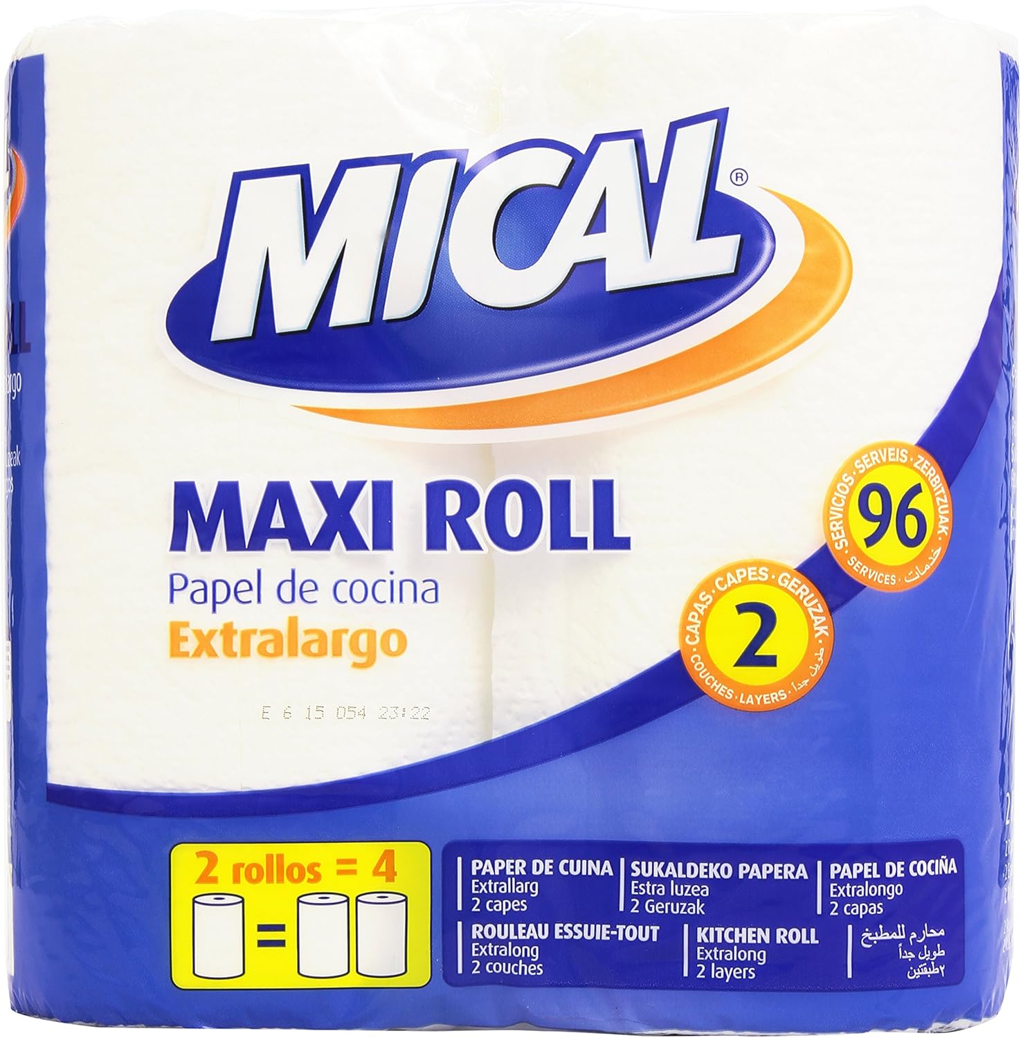 Mical Maxi Roll Papel de Cocina Extralargo - 2 Rollos: Amazon.es ...