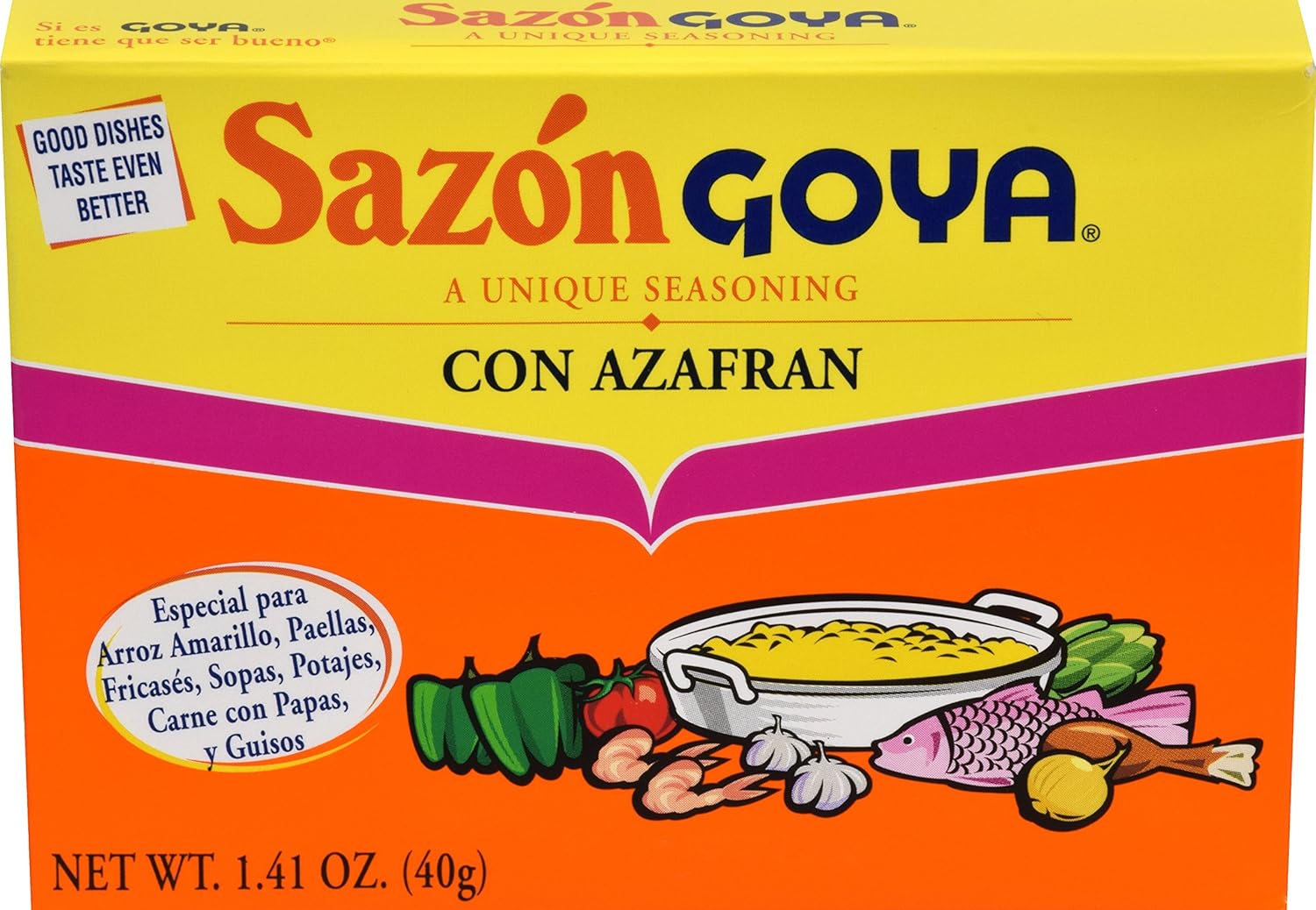 Amazon.com : Goya Foods Sazon Azafran Seasoning, 1.41-Ounce : Mexican ...
