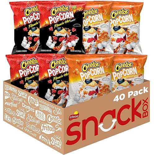 Cheetos Popcorn, Cheddar & Flamin' Hot Variety Pack, 0.625 Ounce (Pack ...
