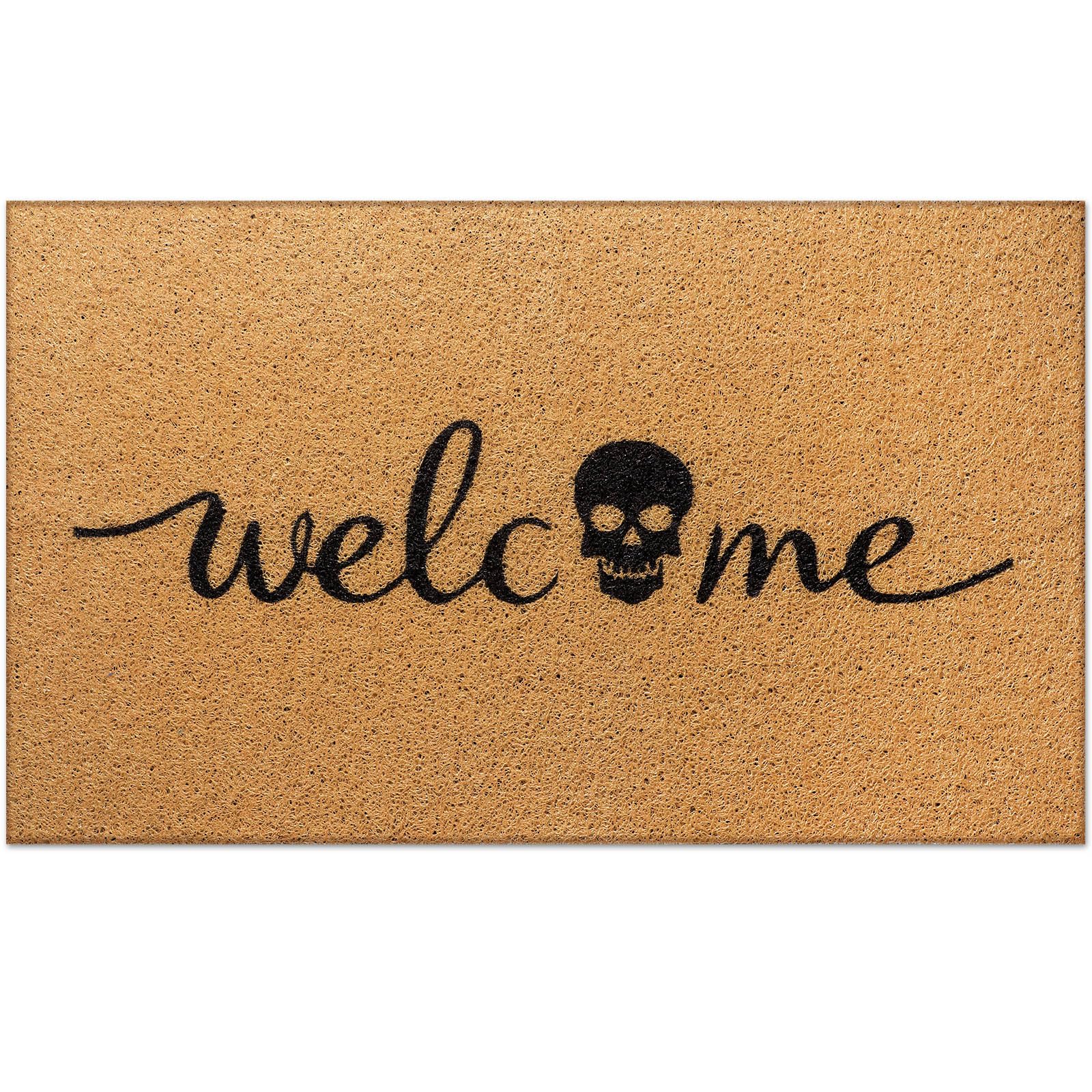 Tinideya Halloween Skull Welcome Doormat Indoor Outdoor 30 x 18'' Front ...