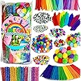 Amazon.com: FUNZBO 1200pcs+ Arts and Crafts Supplies for Kids - Craft ...