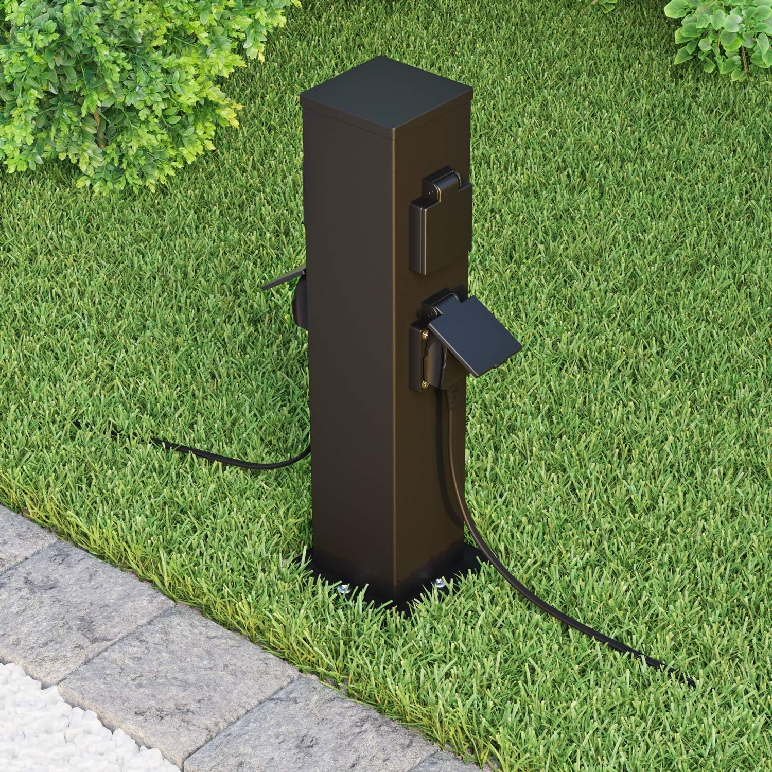 ledscom Garden Power Socket Column Polly with Ground Spike for Outdoor ...