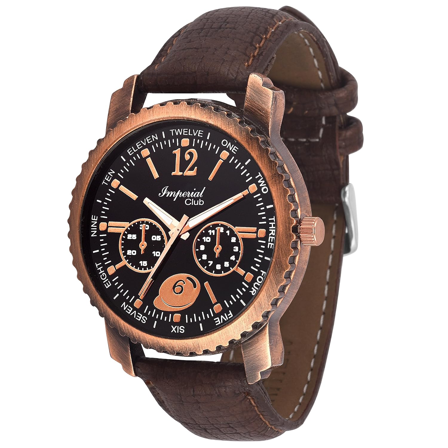 Buy Imperial Club Men's Copper Black Chrono Look Super Model Analog ...