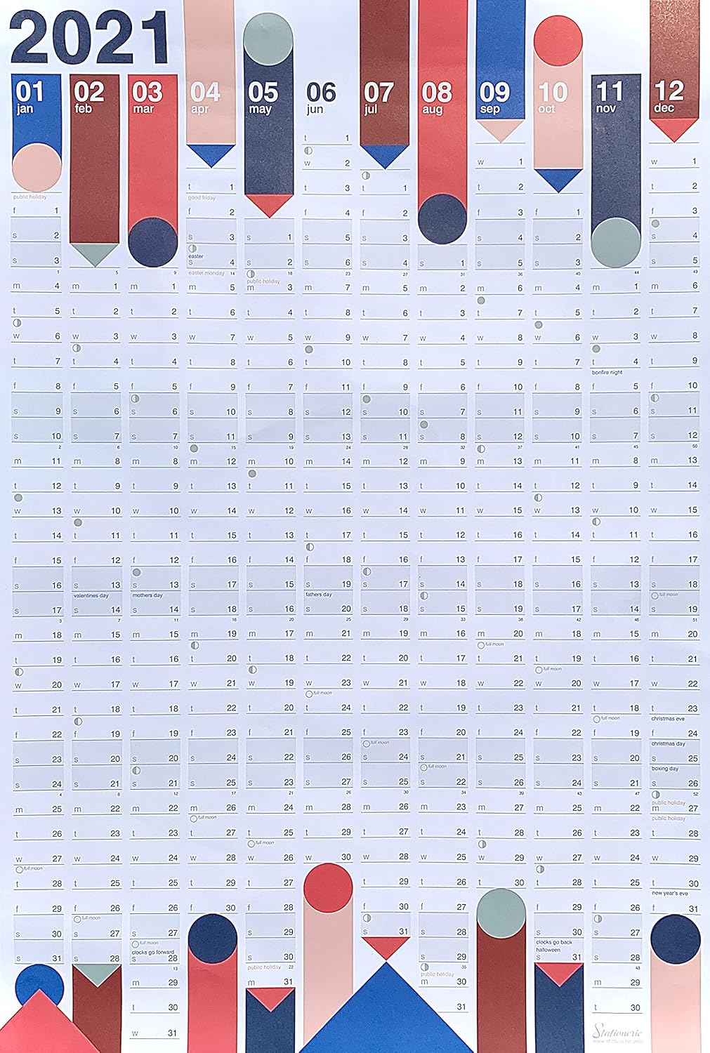 2021 Wall Planner Calendar (Folded) – BigaMart