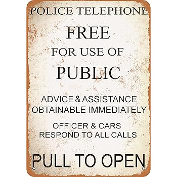Amazon.com: Police Telephone Box Sign - Vintage Style Police Public ...