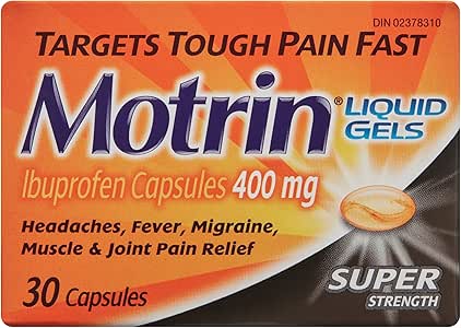Motrin 400mg Liquid Gels, Super Strength, 30 Count: Amazon.ca: Tools ...