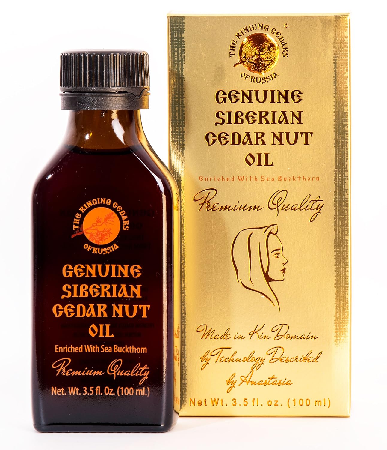 PREMIUM Siberian Cedar Nut Oil Enriched with Sea Buckthorn-3,5oz/100ml ...