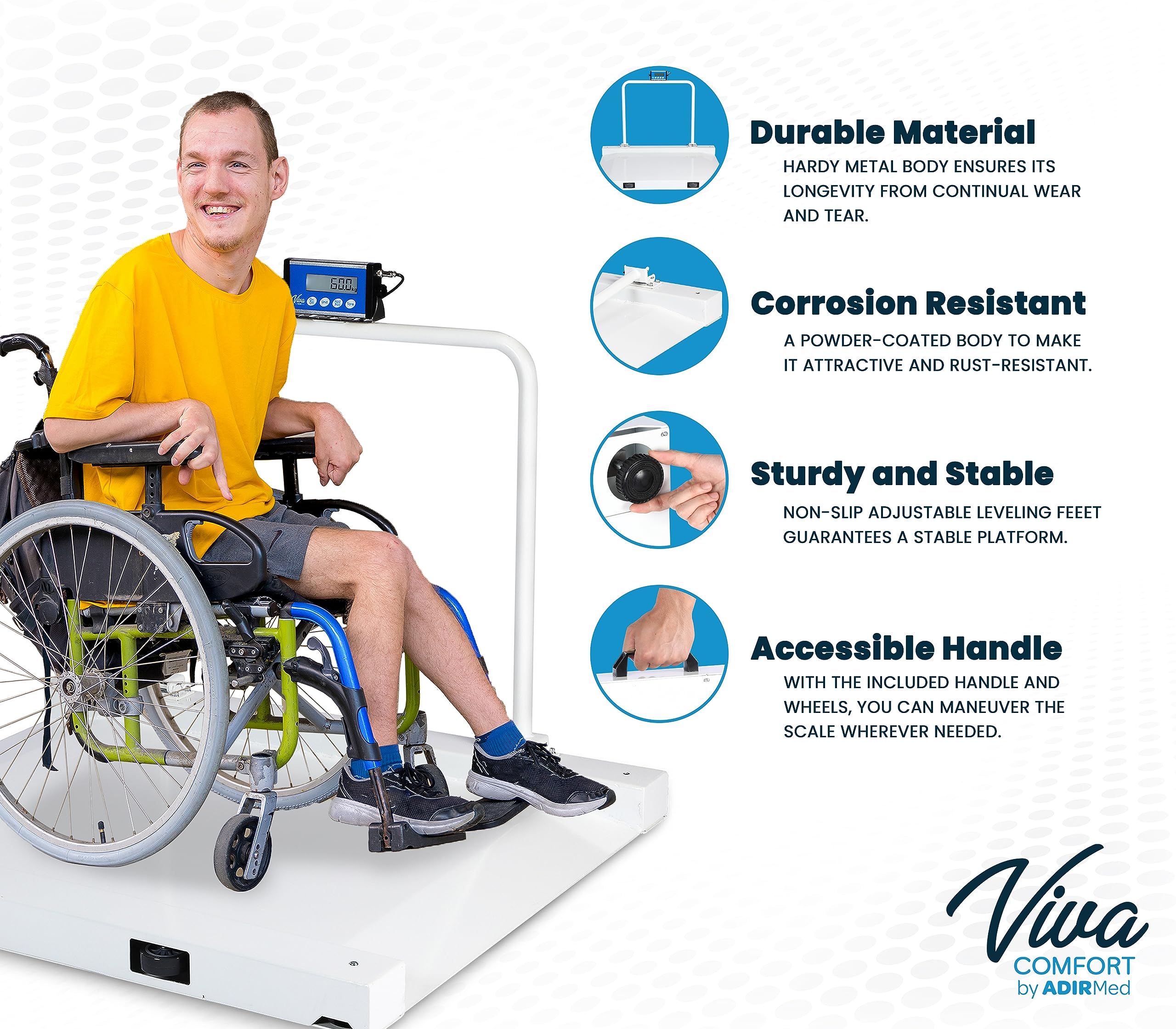 VivaComfort Wheelchair Scale Bariatric Wheelchair Scale With Ramp, 1100 ...
