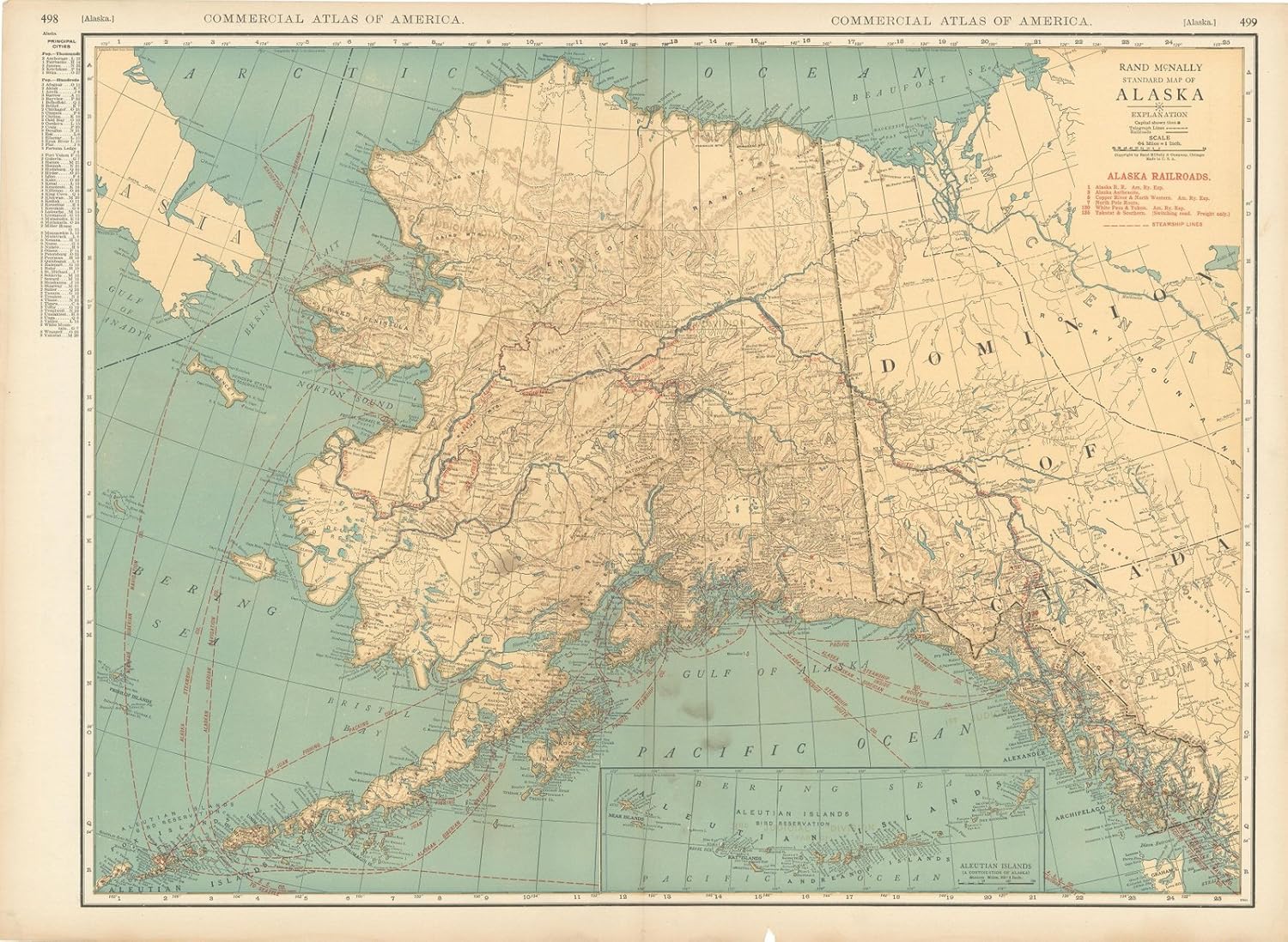Amazon.com: Historic Pictoric Map - Alaska 1925 - Vintage Poster Art ...