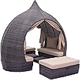 Amazon.com: Zuo Majorca Daybed Brown & Beige : Patio, Lawn & Garden