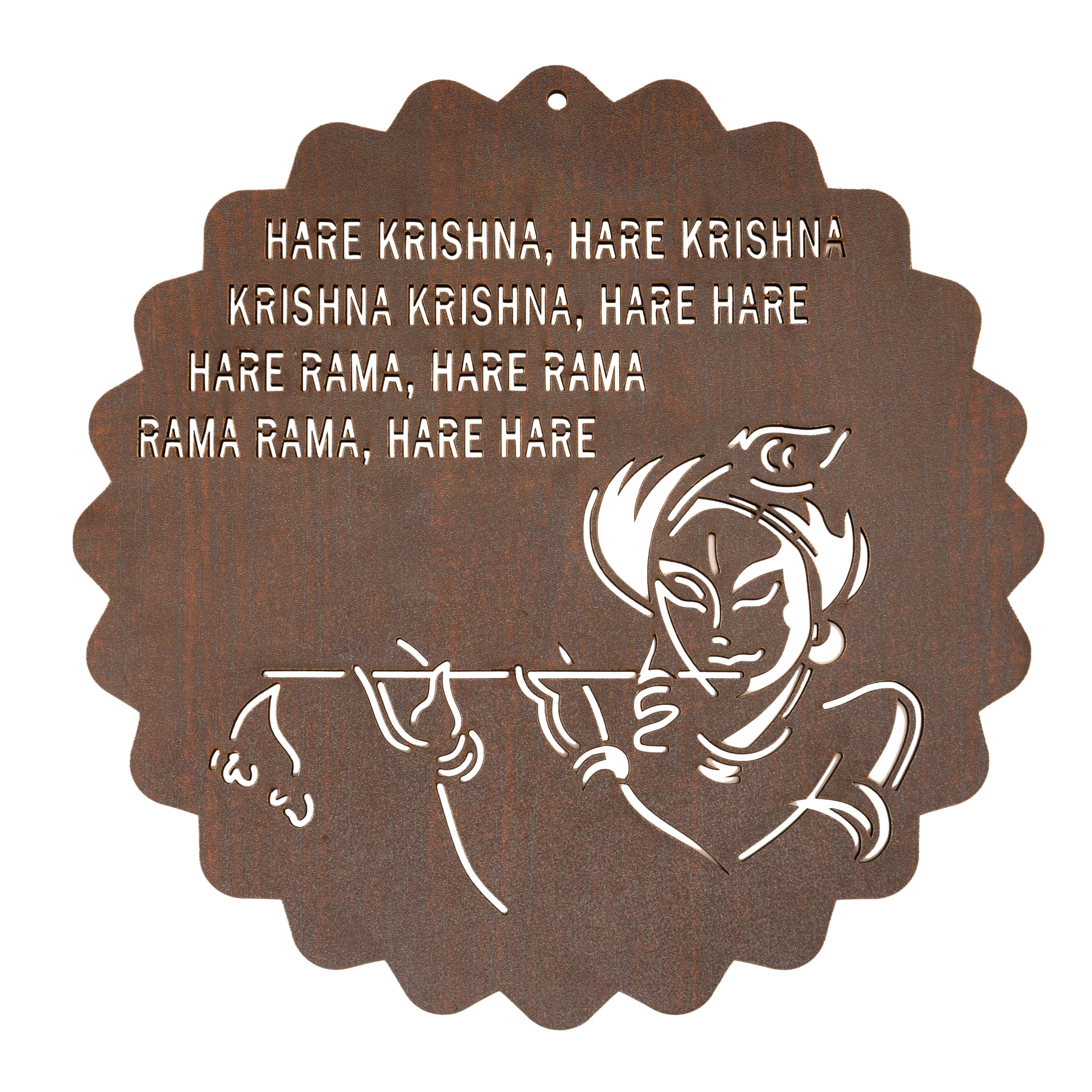 Krishna Wooden Design Handcrafted Sculpture Wall Hanging Pattern Pooja ...