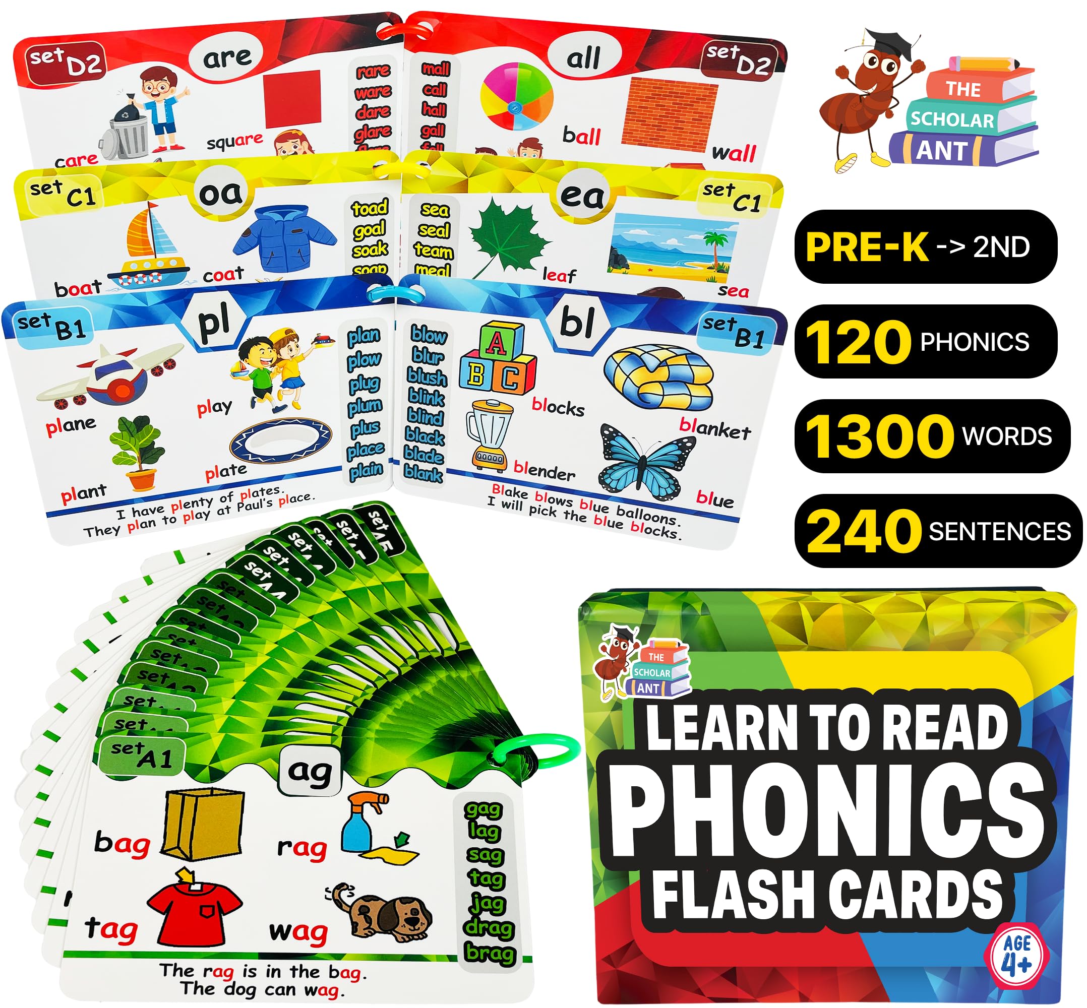 Mua Phonics Flash Cards - Learn to Read in 20 Phonic Stages - Digraphs ...