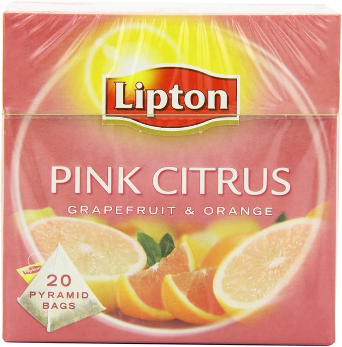Lipton Pink Citrus 20 Pyramid Teabags (Pack of 4, Total 80 Teabags ...