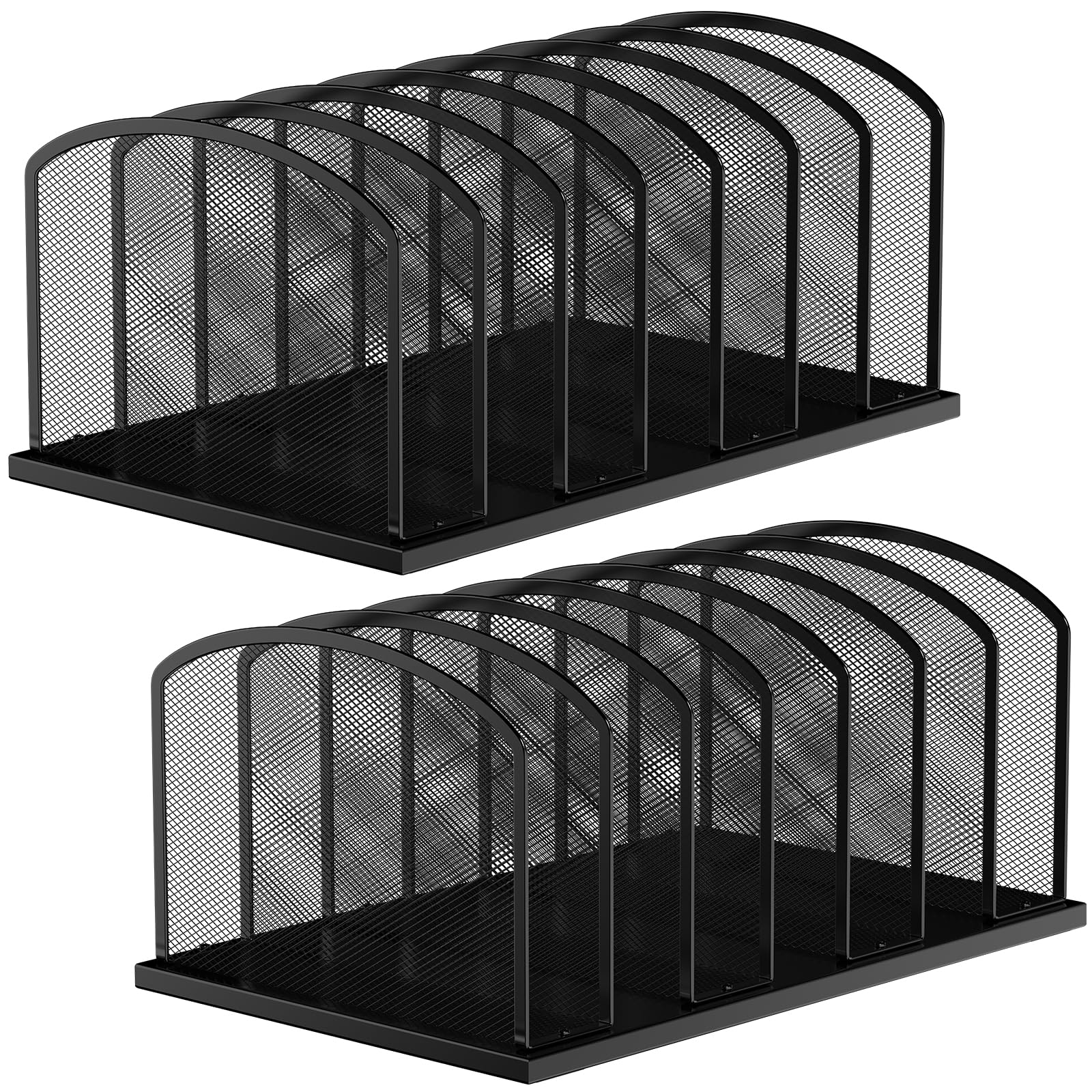 MINDEPOT Desk File Organizer 7 Sections Upright Mesh File Sorter ...