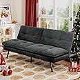 Amazon.com: AMICLIBER Convertible Futon Sofa Bed,Memory Foam Linen Fabric Futon Couch with ...