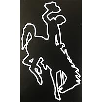 Wyoming Cowboys 12 Outline Bucking Horse Decal White Wyoming Cowboys