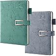 Amazon.com: 2-Pack Ruled Journal Notebook Bulk,Hardcover Magnetic Clasp ...