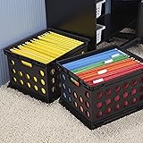 Amazon.com: Sterilite Stackable Plastic Storage Crate Bin Organizer ...