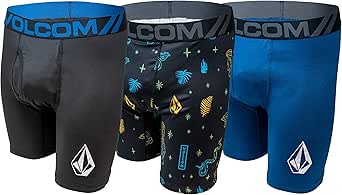 Amazon.com: Volcom Mens Boxer Briefs 3 Pack Poly Spandex Performance ...