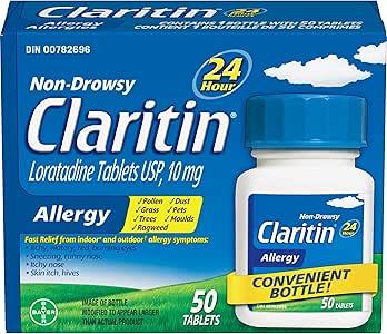 Claritin Allergy Medicine, 24-Hour Non-Drowsy Relief 10 mg, 50 Tablets ...