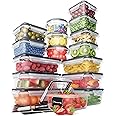 Amazon.com: 32 Piece Food Storage Containers Set with Easy Snap Lids (16 Lids + 16 Containers ...