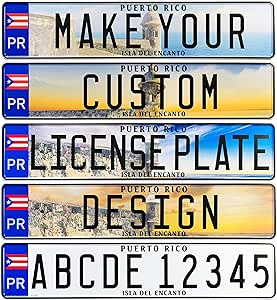 Amazon.com: Puerto Rico Custom Euro Style License Plate: Automotive