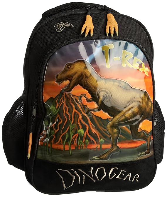 Dinogear Unisex Child Dinorama T-Rex Backpack Black/Red Large: Amazon ...