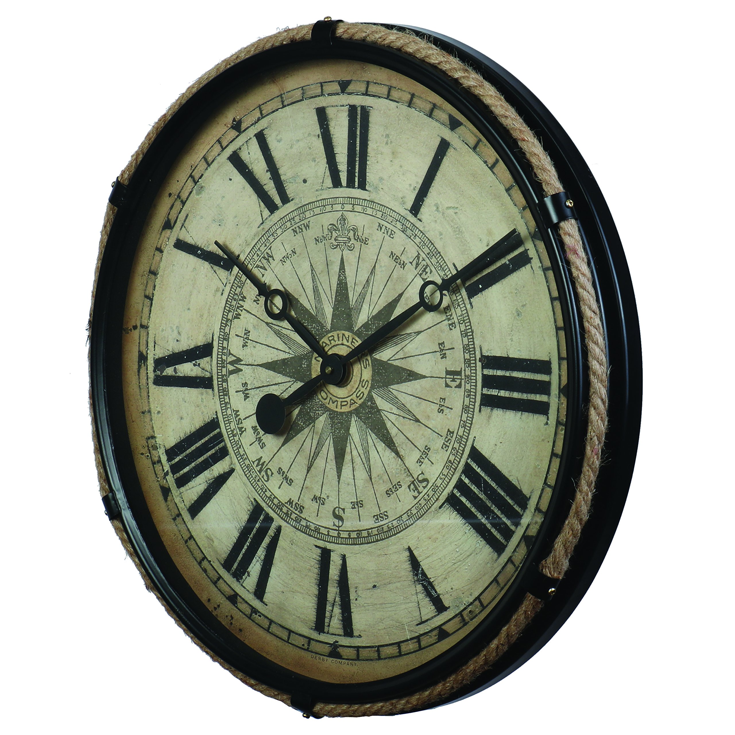 Pendulux Derby Compass Decorative Wall Clock, Vintage Unique Wall Clock ...