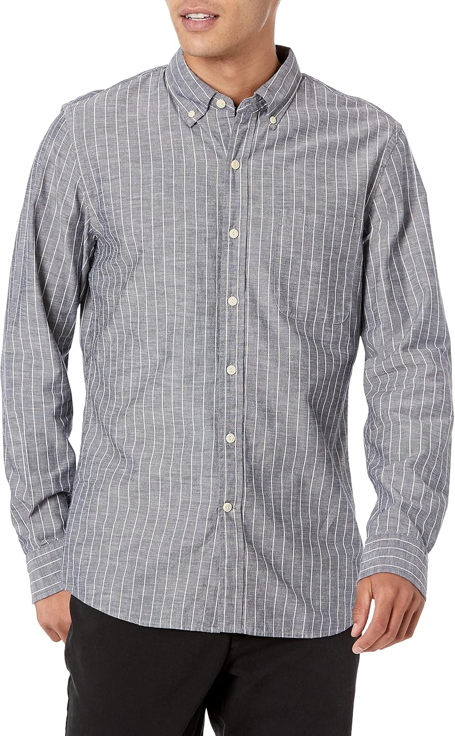 Goodthreads Camisa de Manga Larga Ajustada Chambray Hombre: Amazon.es ...