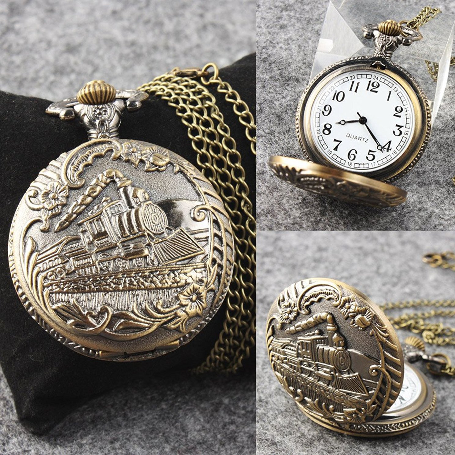 ביגוד, נעליים ותכשיטים - Alienwolf Pocket Watch Steampunk Pocket Watch ...
