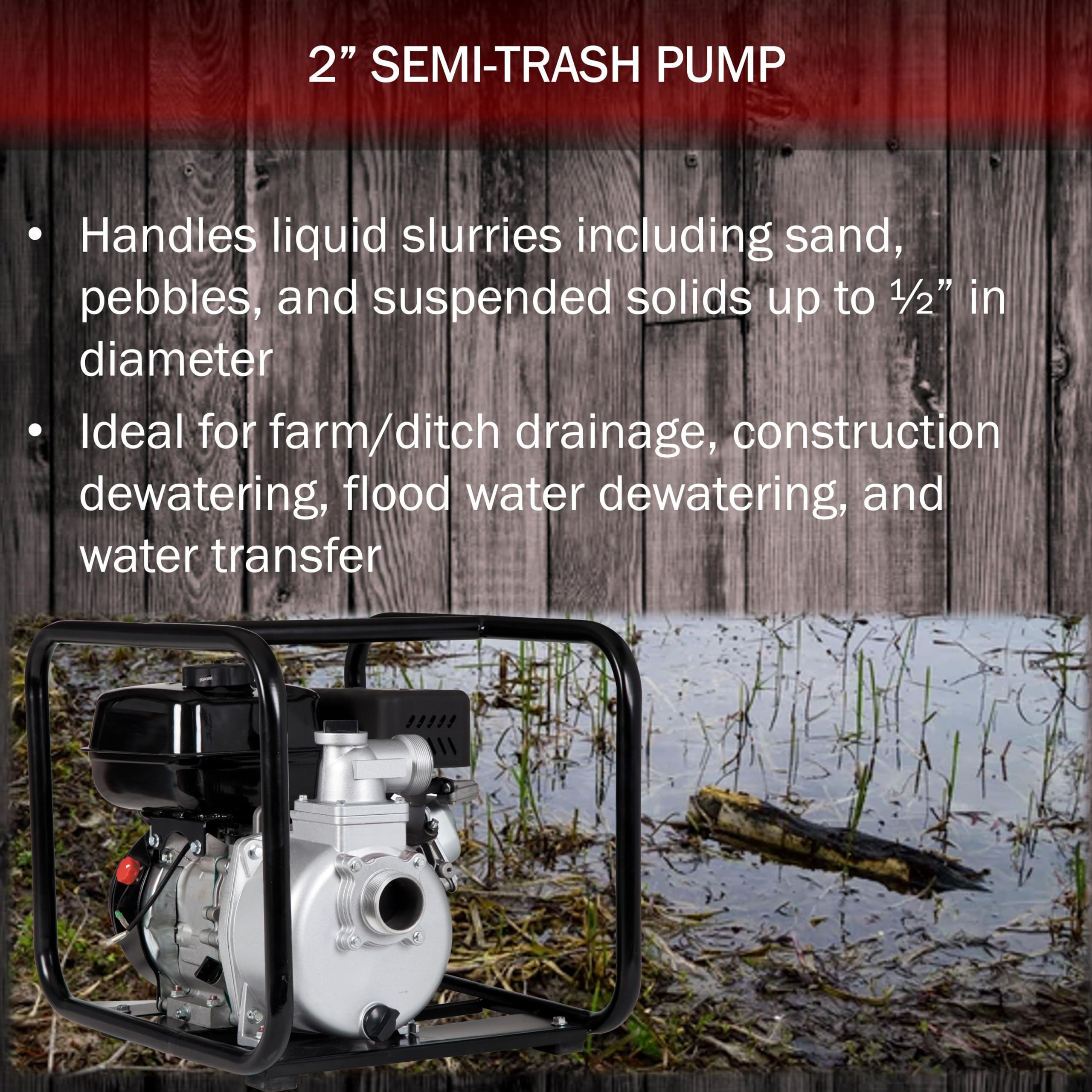 Mua Red Lion 6RLAG-2LST 208cc, 150 GPM OHV Engine Driven Aluminum Semi-Trash Pump, 2-inch MNPT ...