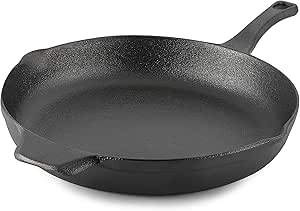 Calphalon Cast Iron Skillet, Pre-Seasoned Cookware with Large Handles ...