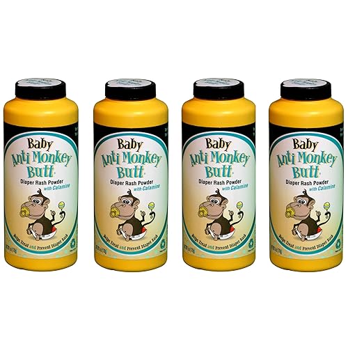 Anti Monkey Butt Baby Diaper Rash Powder with Calamine, 6 Oz (4 Pack ...