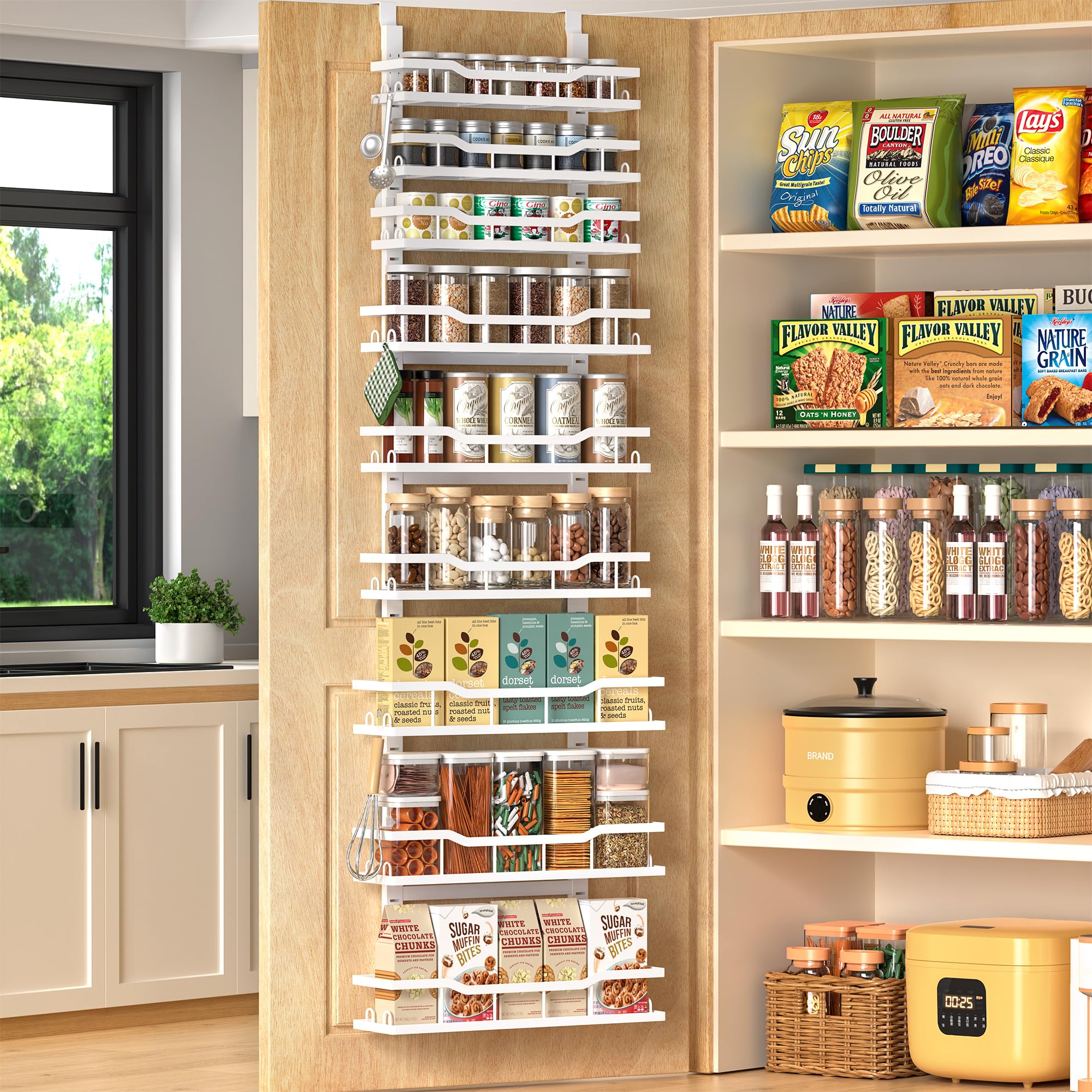 Over The Door Pantry Organizer, 9-Tier Over The Door Organizer with ...