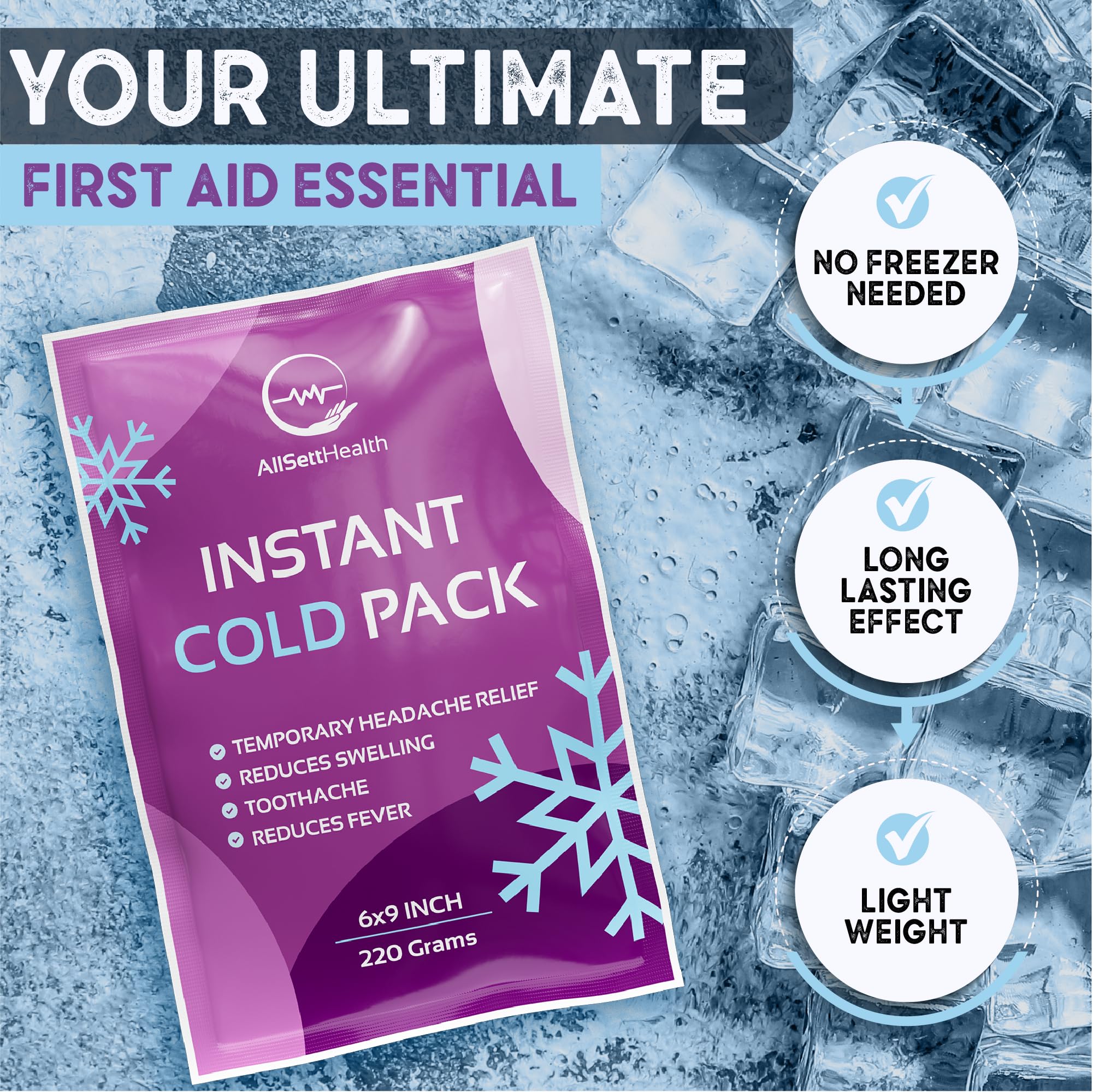 Mua Large Instant Ice Cold Pack (9” x 6”) - 24 Packs Disposable Instant ...