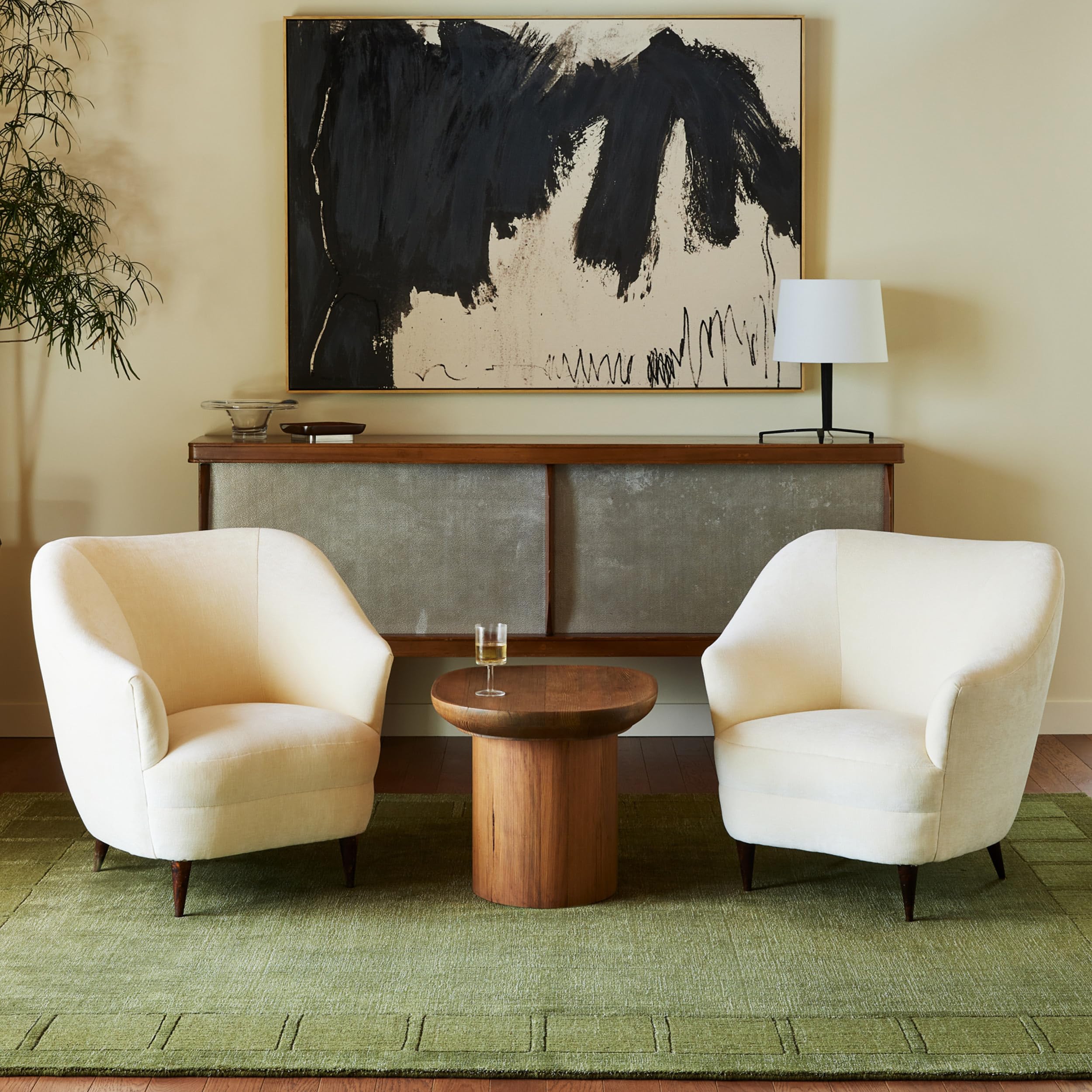 Rugs USA x Arvin Olano Petra High-Low Wool-Blend Area Rug, 6x9, Verdant ...