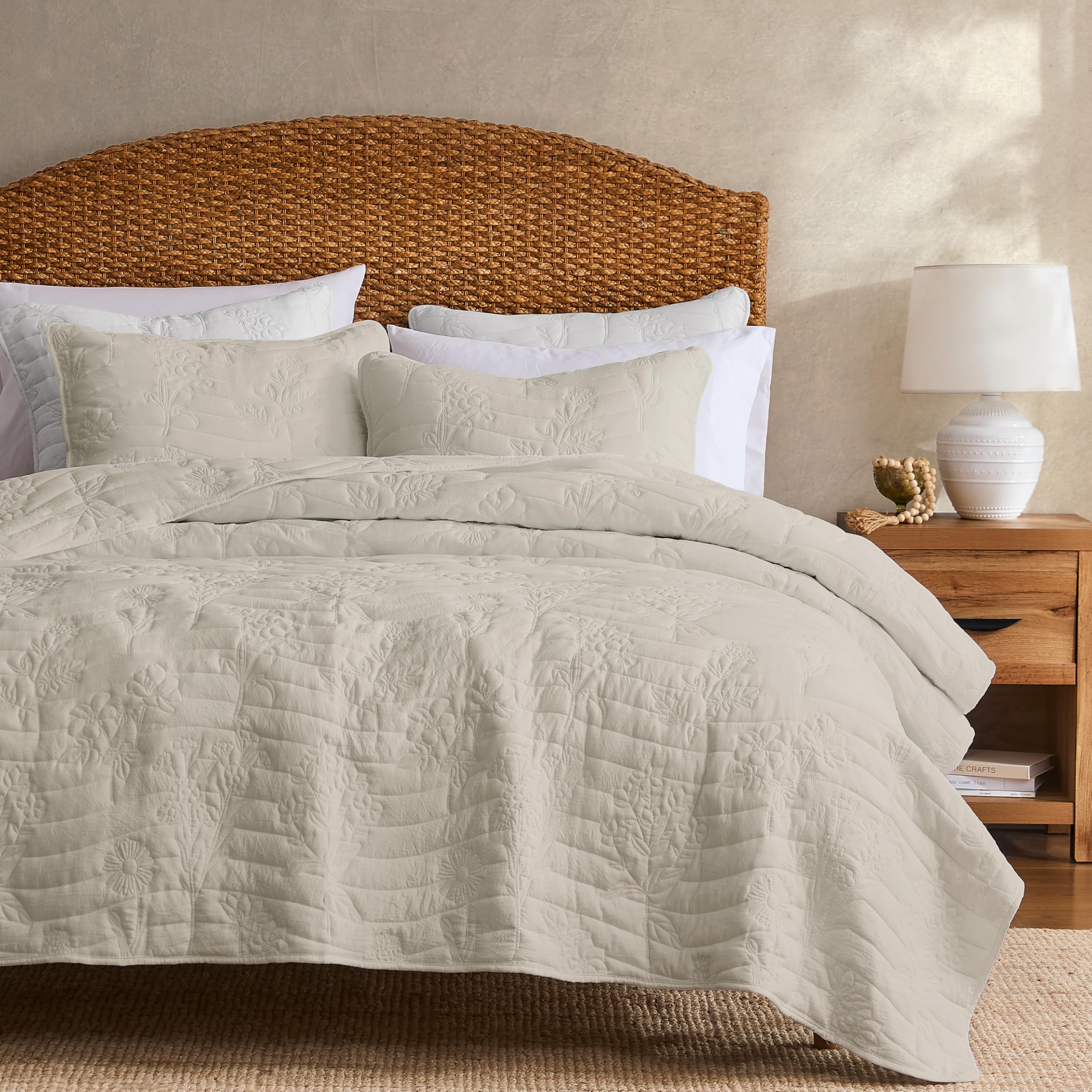 R.SHARE Farmhouse Decor Quilt Bedding Set Queen Size Beige, Country ...