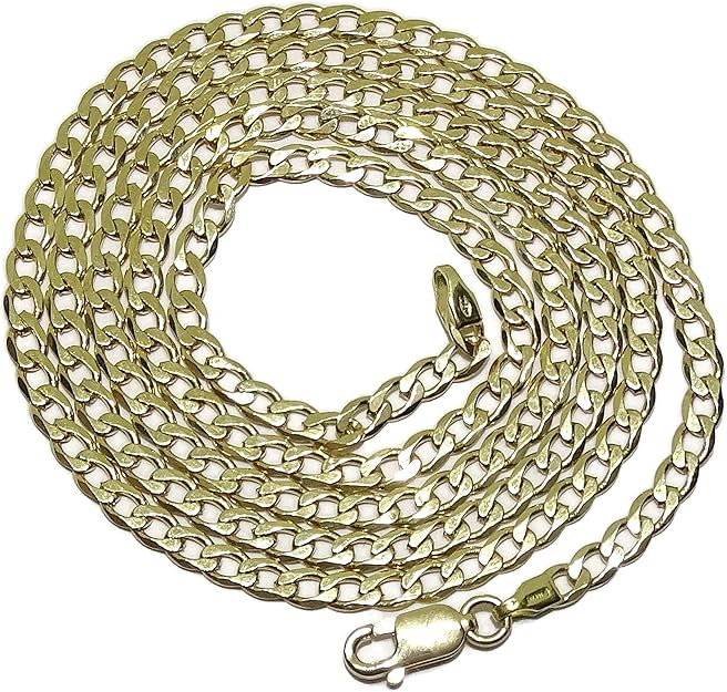 Cadena de Oro Amarillo de 18k Maciza para Hombre Tipo barbada Plana de ...