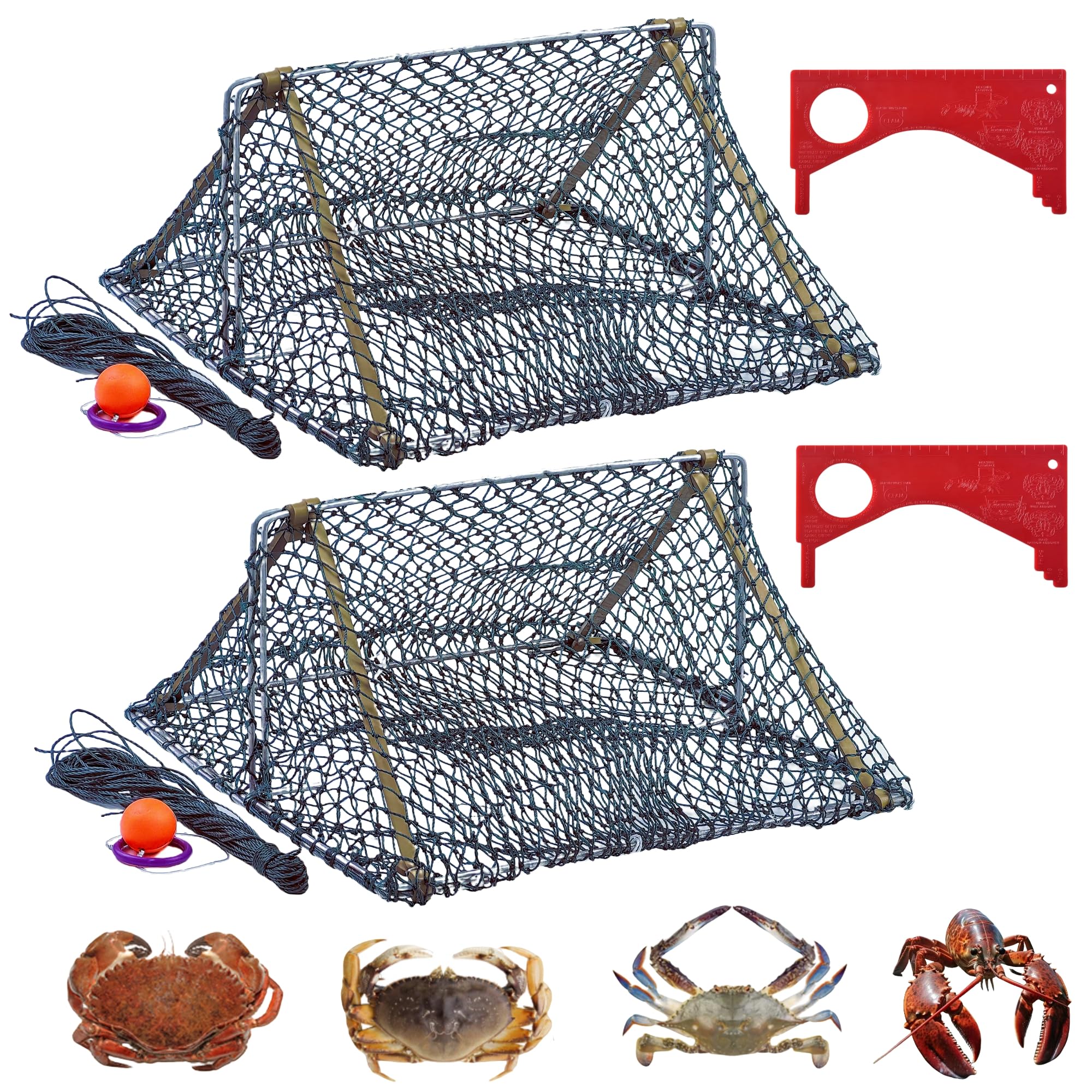 George Garden Crab Trap, Foldable Crab Trap cage, Fishing Traps Nets for Dungeness, Rock and ...