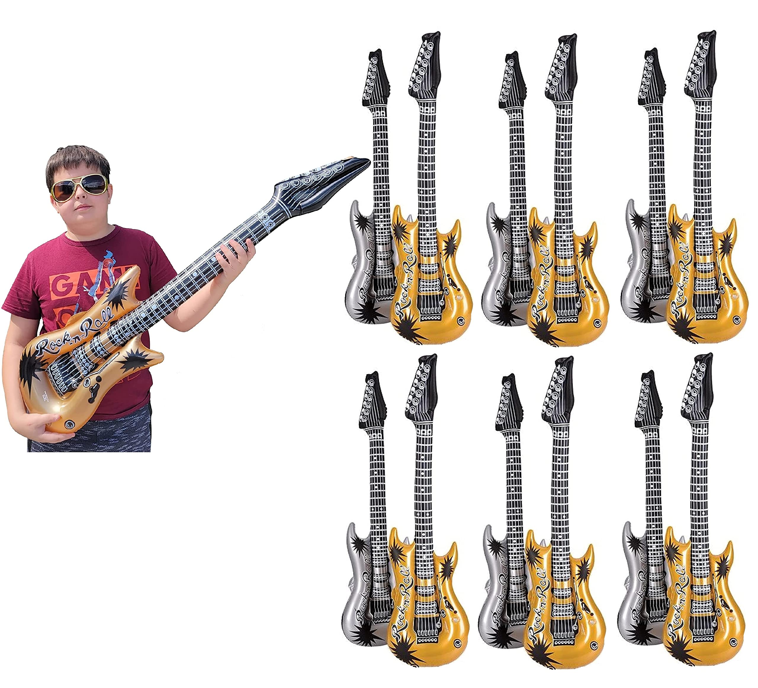 Zugar Land Rock Inflatable Guitar (42 Inches) Vinyl. Perfect Party ...