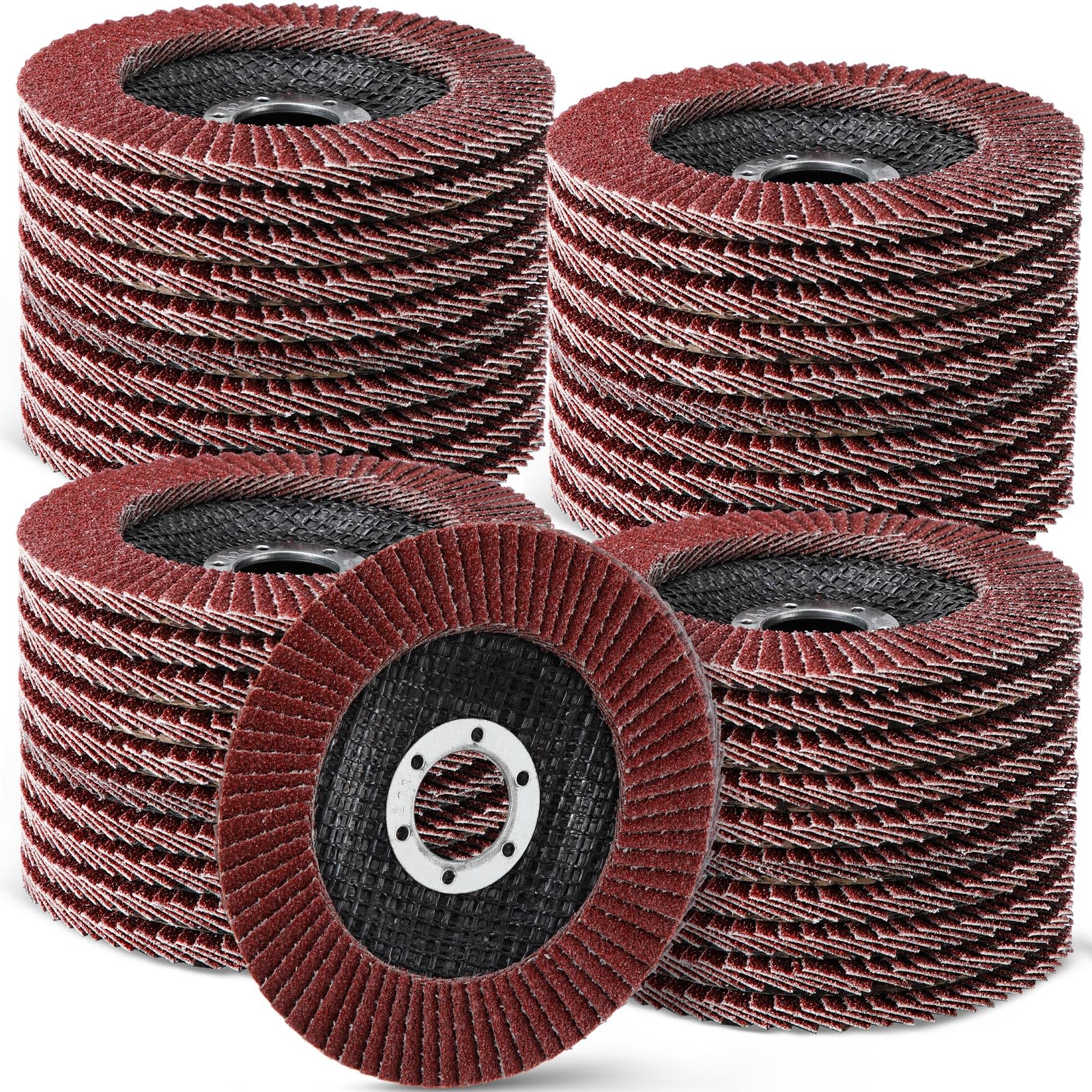 Landhoow 40 Pack Flap Discs 4 1/2 Inch for Angle Grinder 4.5 x 7/8 Inch Aluminum Oxide Sanding ...
