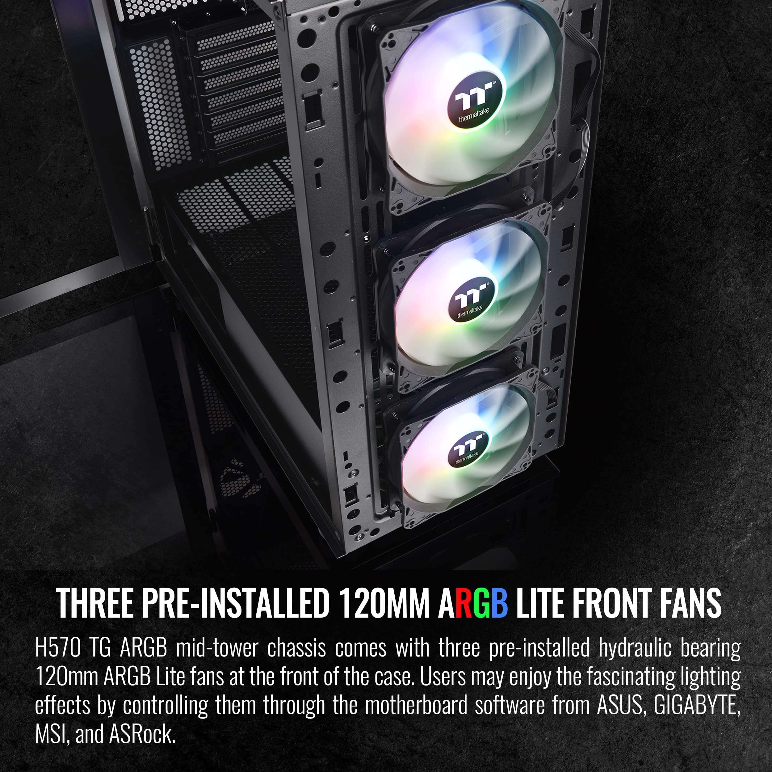 Mua Thermaltake H570 TG ARGB Black ATX Tempered Glass Mid Tower ...