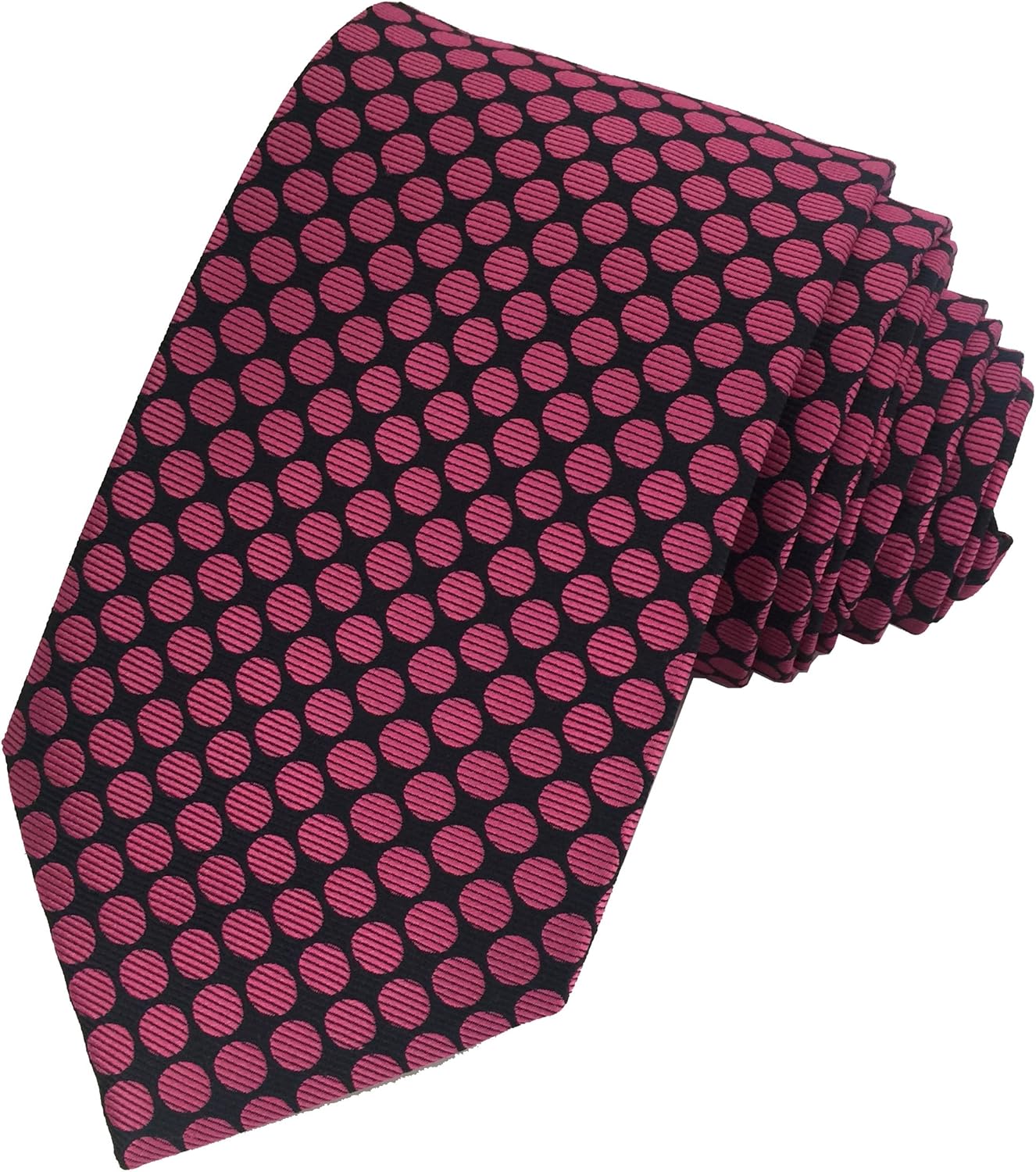 MONCRIEF London Mens 100% Silk Neck Tie Necktie Navy Blue Pink Polka ...