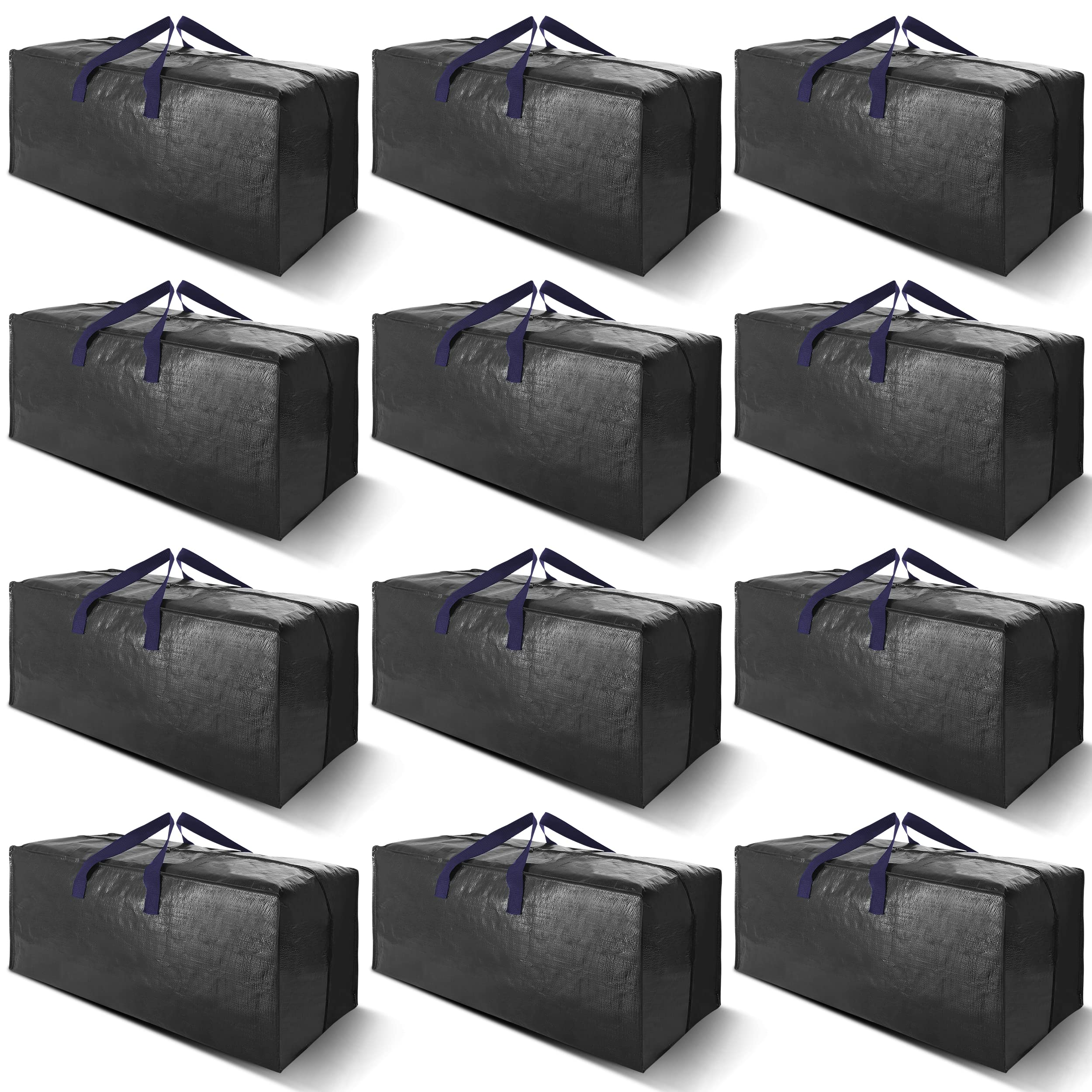 VELVETSURE 12 Pack Heavy Duty Extra Large Moving Bags W/Backpack Straps ...
