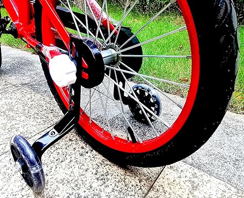 Mehome Flash Training Wheels for 12 14 16 18 20 Inch Kids Bike，Heavy Duty Training Wheels for ...