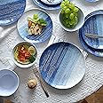 Amazon.com | Artworld Blue Stripes Gradient 12PCs Melamine Dinnerware ...