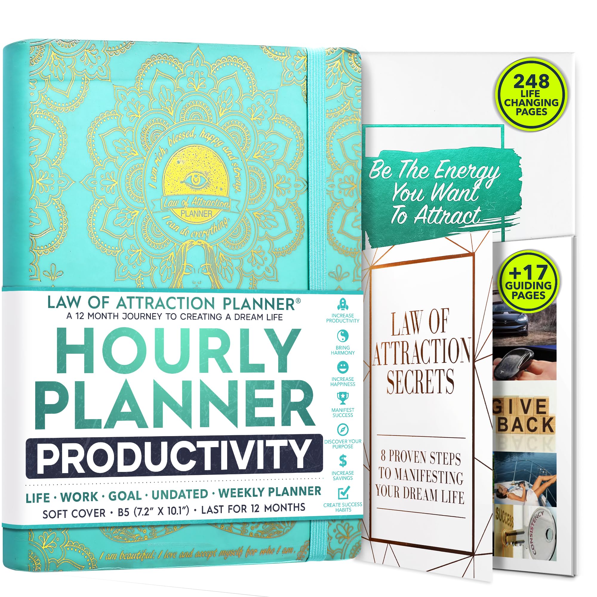 Hourly Planner – Undated Weekly & Monthly Goal Setting Planner, 12 ...