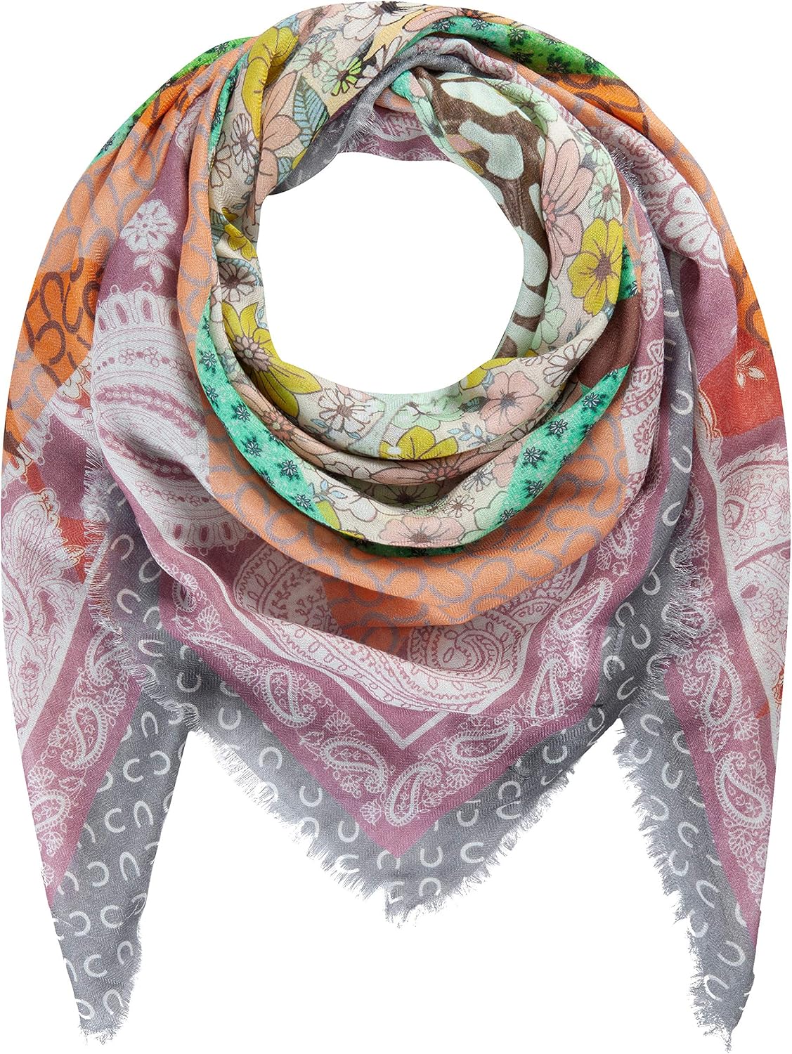 CODELLO - Foulard da donna, ultrasottile, design floreale, 50% cotone ...