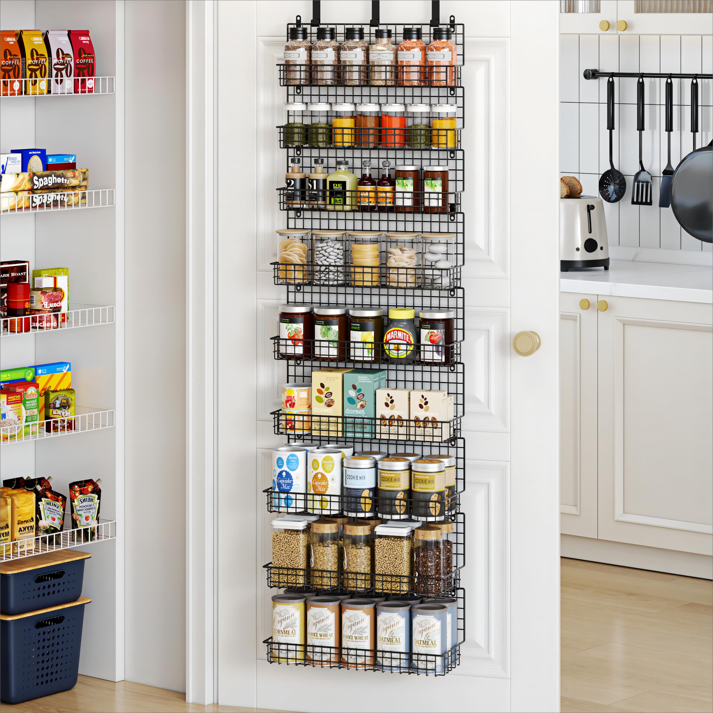 JKsmart 9-Tier Spice Rack Organizer with Door Hook, Wall Mount, and ...
