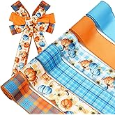 Amazon.com: Whaline Fall Pumpkin Wired Edge Ribbon Blue Pumpkin Craft ...